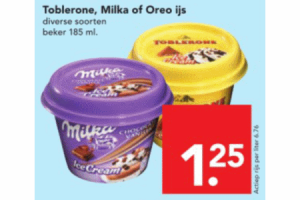 Toblerone, Milka of Oreo ijs voor €1,25 - Beste.nl