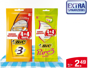 BIC scheermesjes of scheerschuim mini van €3,49 voor €2,49 - Beste.nl