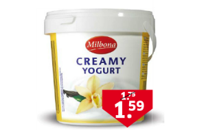 Milbona creamy yoghurt voor €1,59 - Beste.nl